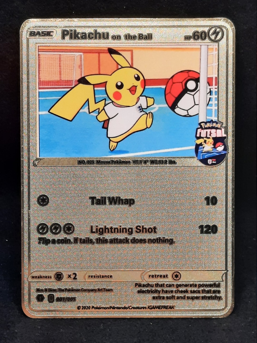 Pikachu on the Ball Gold Metal Pokemon Card - Etsy