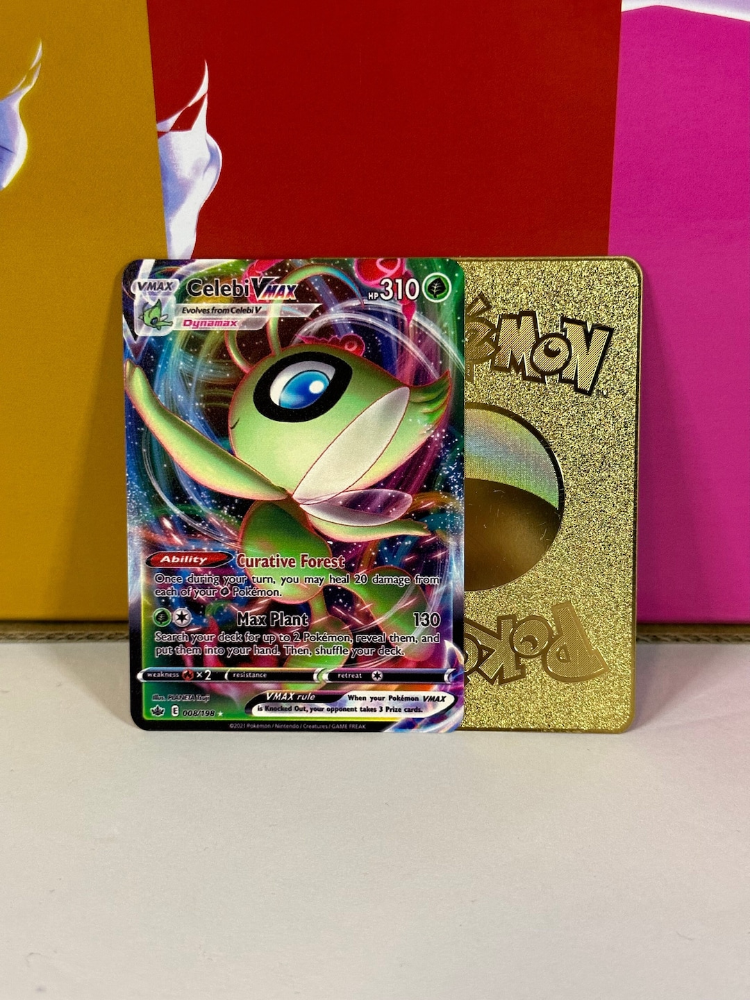 Celebi VMAX Gold Metal Pokemon Card - Etsy