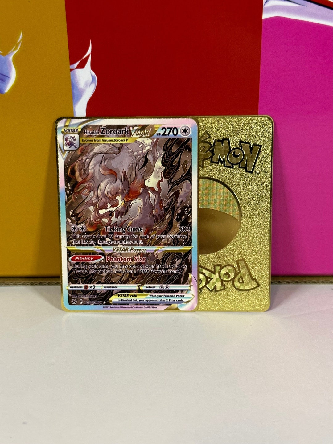 Hisuian Zoroark Vstar Galarian Gallery Gold Metal Pokemon Card - Etsy