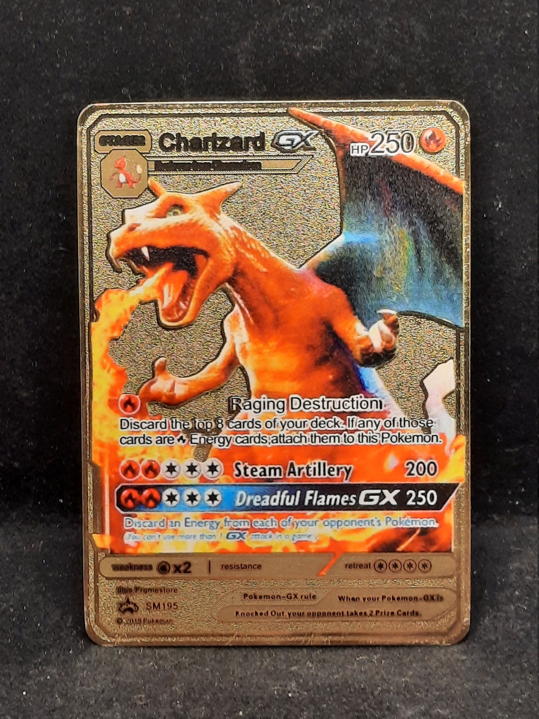 Charizard GX Detective Pikachu Tarjeta de Pokémon de metal - Etsy México