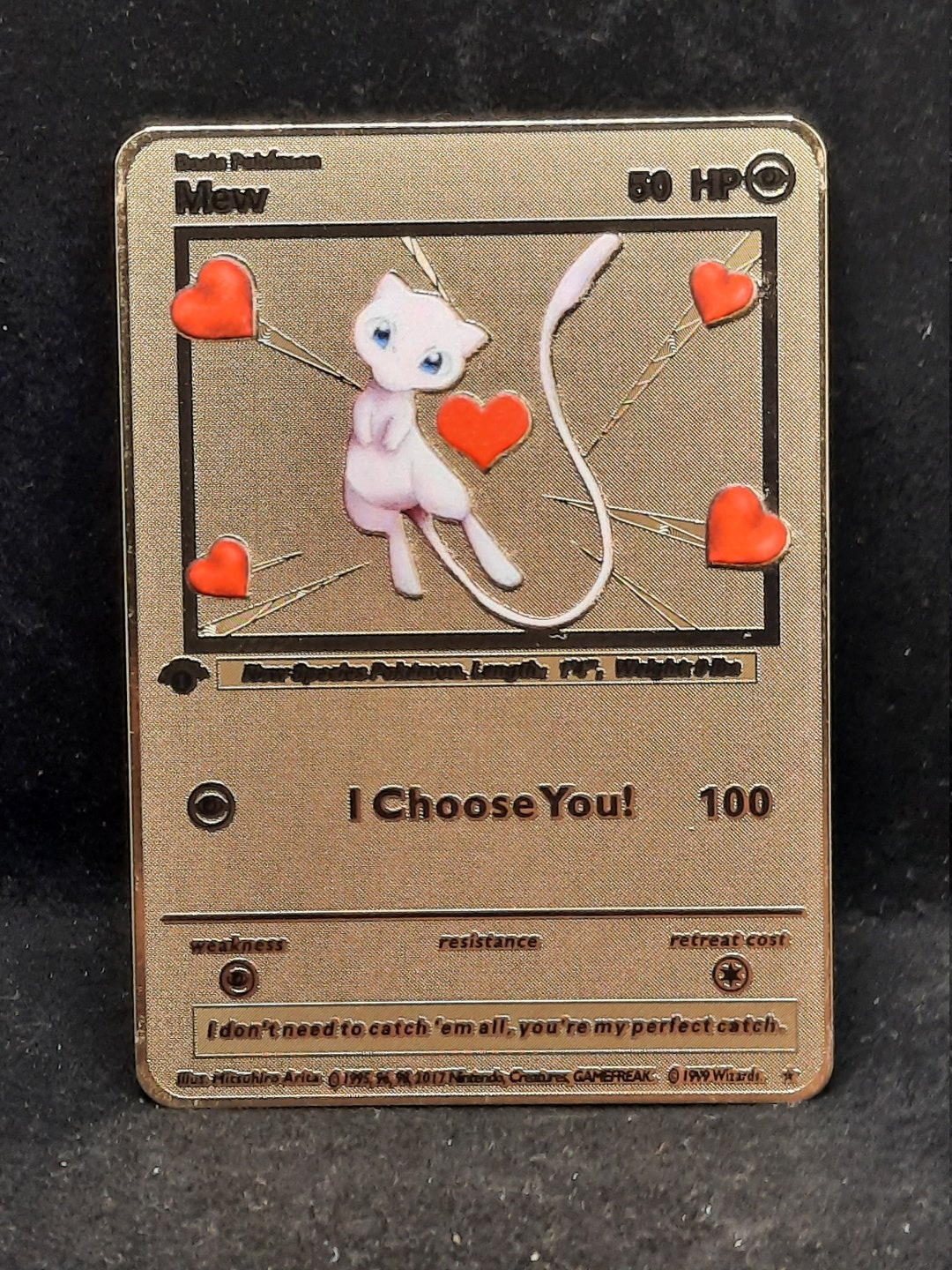 Mew I Choose You! Romantic Gift Gold Metal Pokemon Card - Etsy