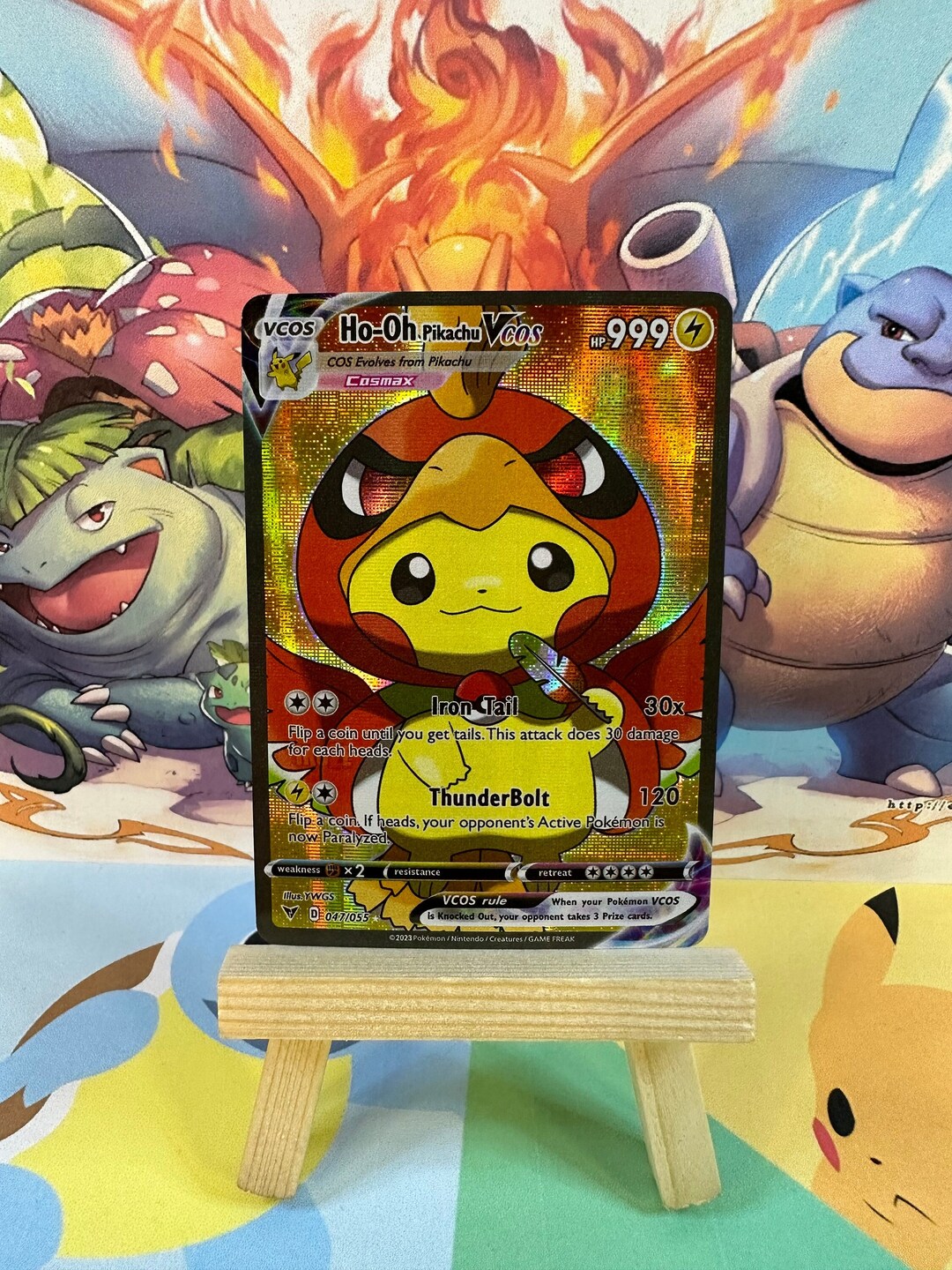 Cosplay Pikachu Ho-oh Pikachu Vcos Prismatic Holographic - Etsy