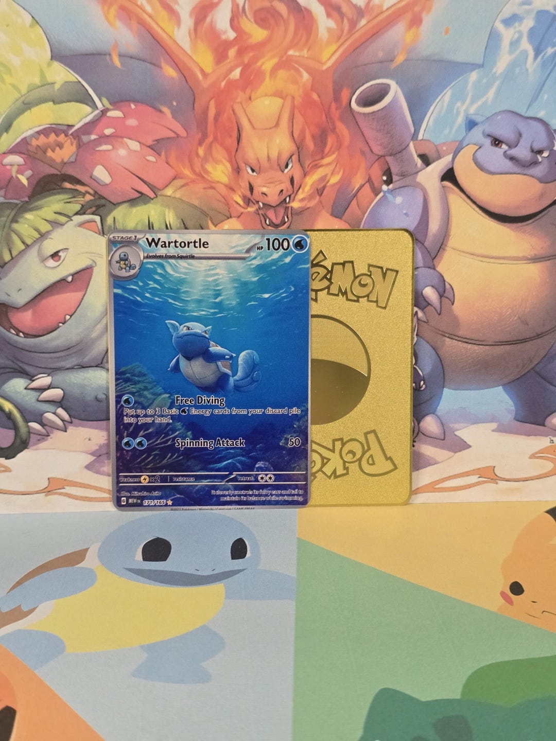Wartortle 151 IR Full Art Gold Metal Pokemon Card - Etsy