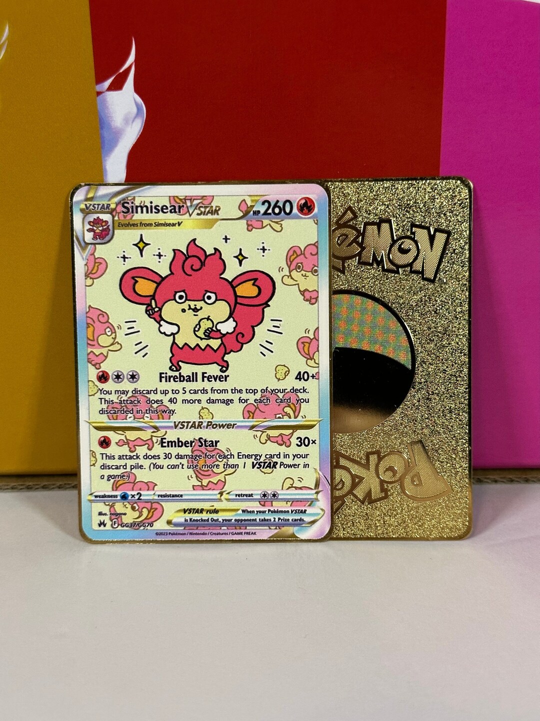 Simisear Vstar Galarian Gallery Gold Metal Pokemon Card - Etsy