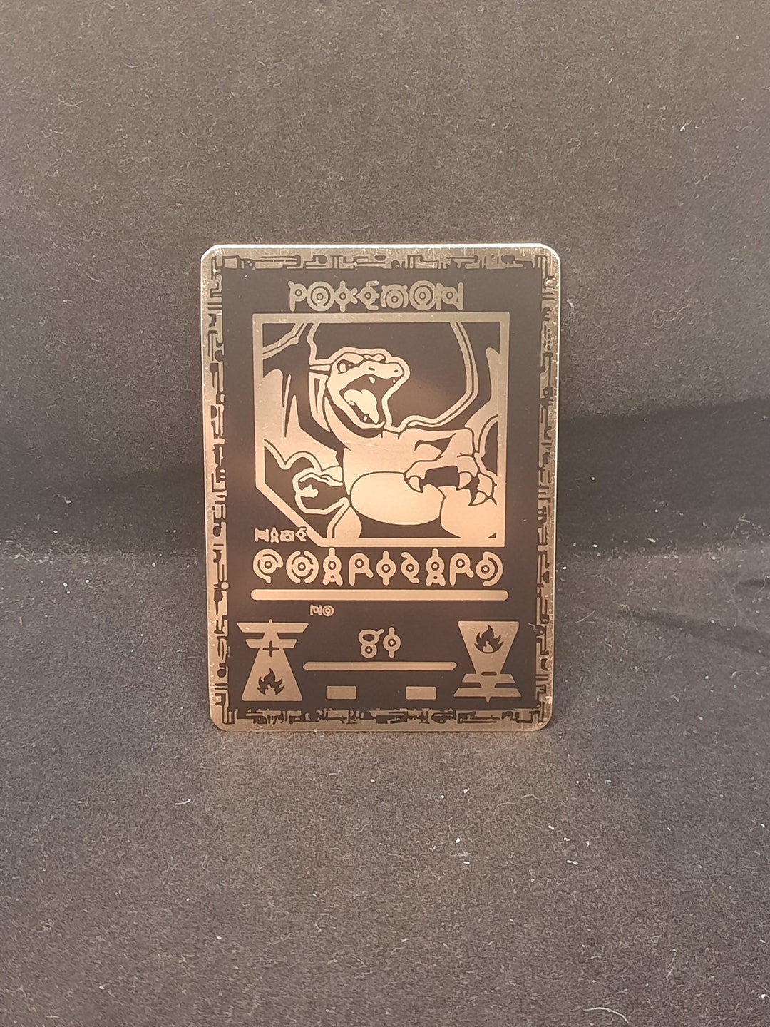 Ancient Charizard Alt Art Black Gold Metal Pokemon Card - Etsy