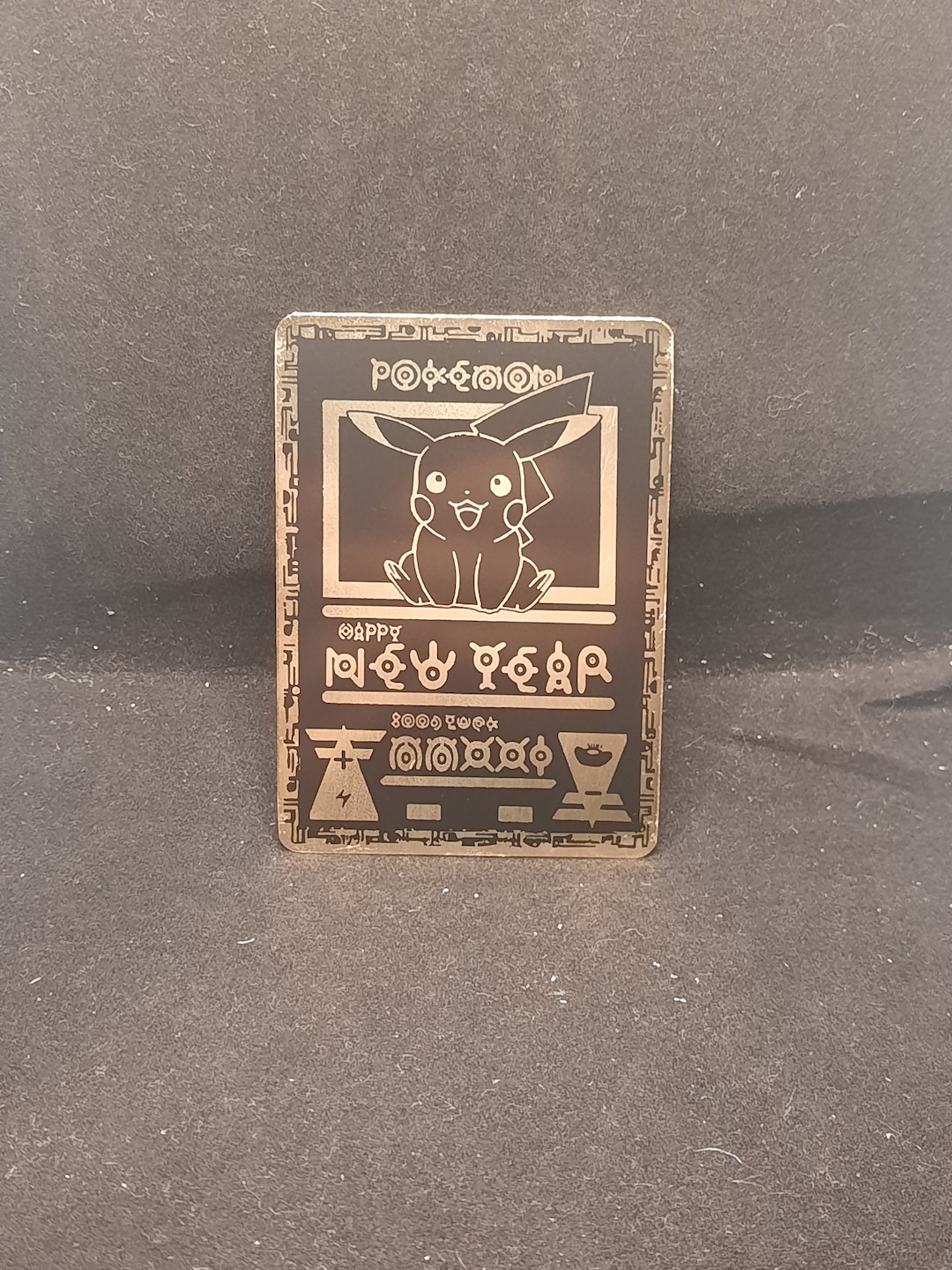 Ancient Pikachu Black Gold Metal Pokemon Card - Etsy