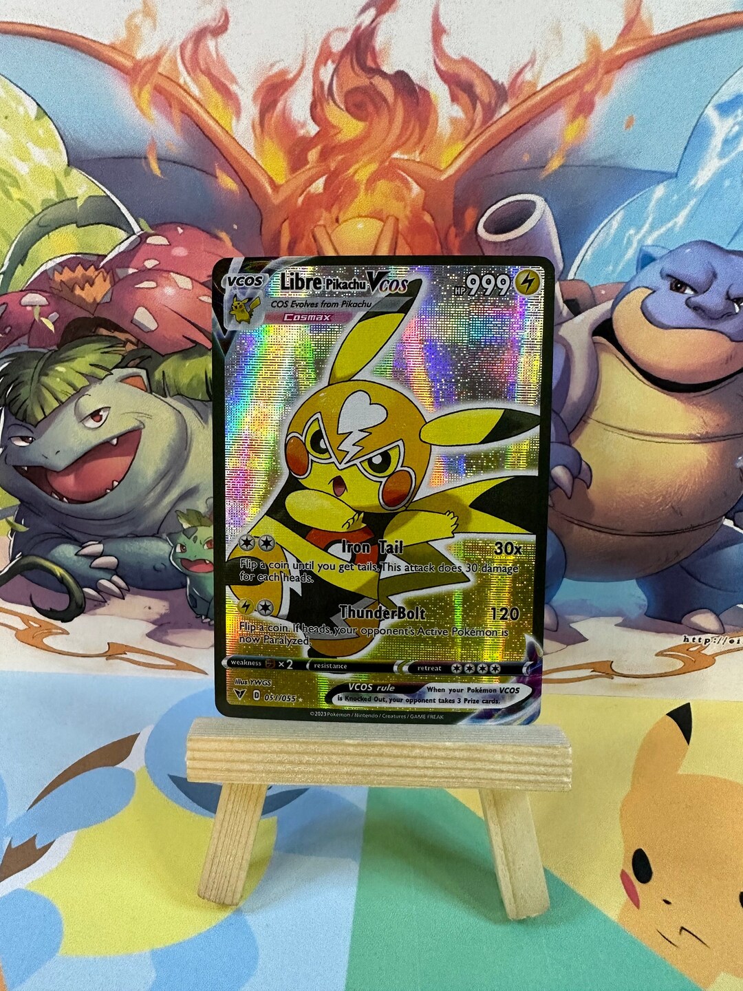 Cosplay Pikachu Libre Pikachu Vcos Prismatic Holographic Pokemon Card ...