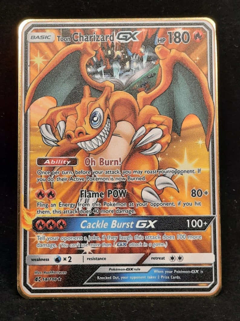 Toon Charizard GX Gold Metal Konami Yugioh Pokemon Card - Etsy