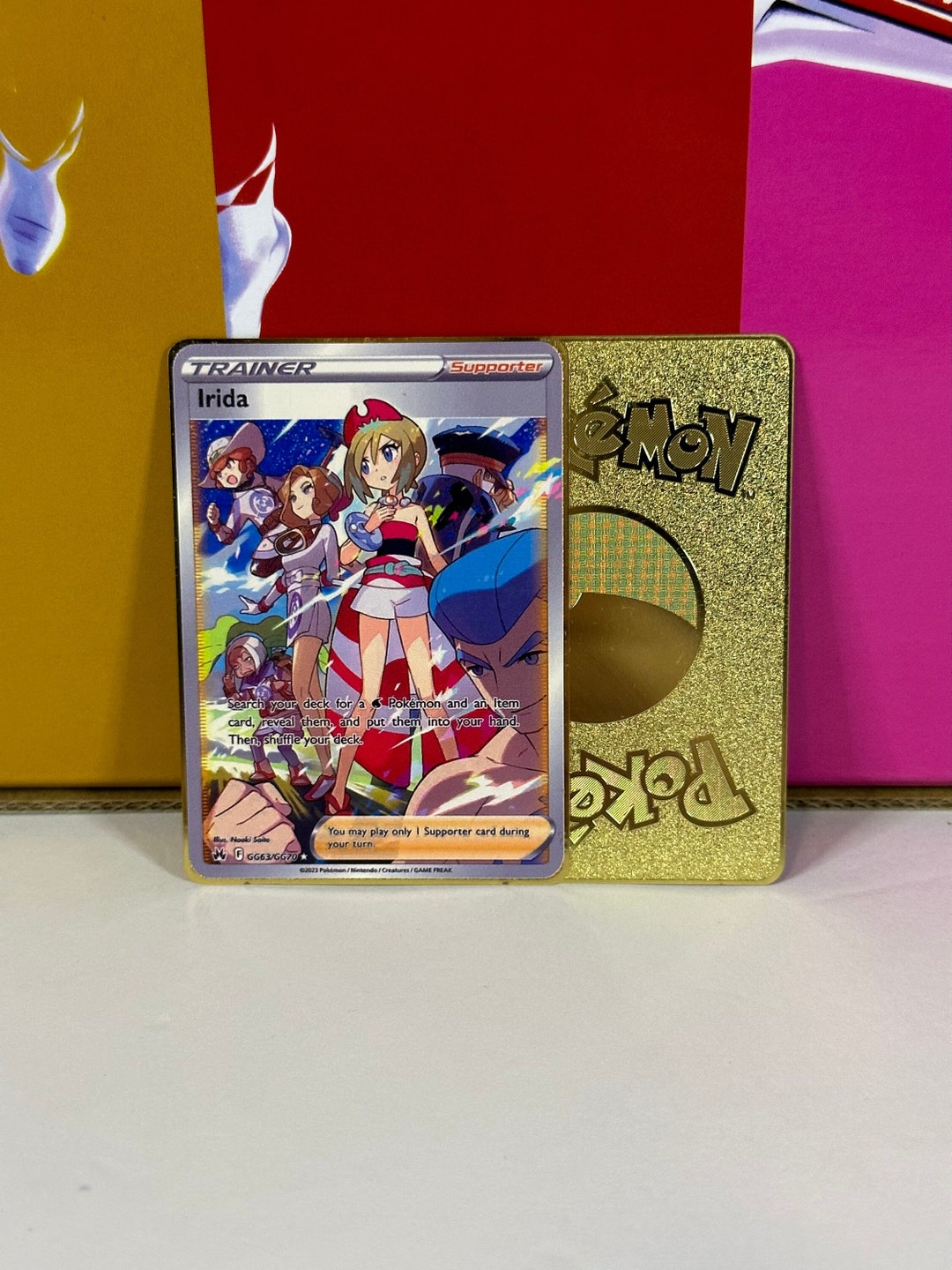 Irida Gallarian Gallery Trainer Gold Metal Pokemon Card - Etsy