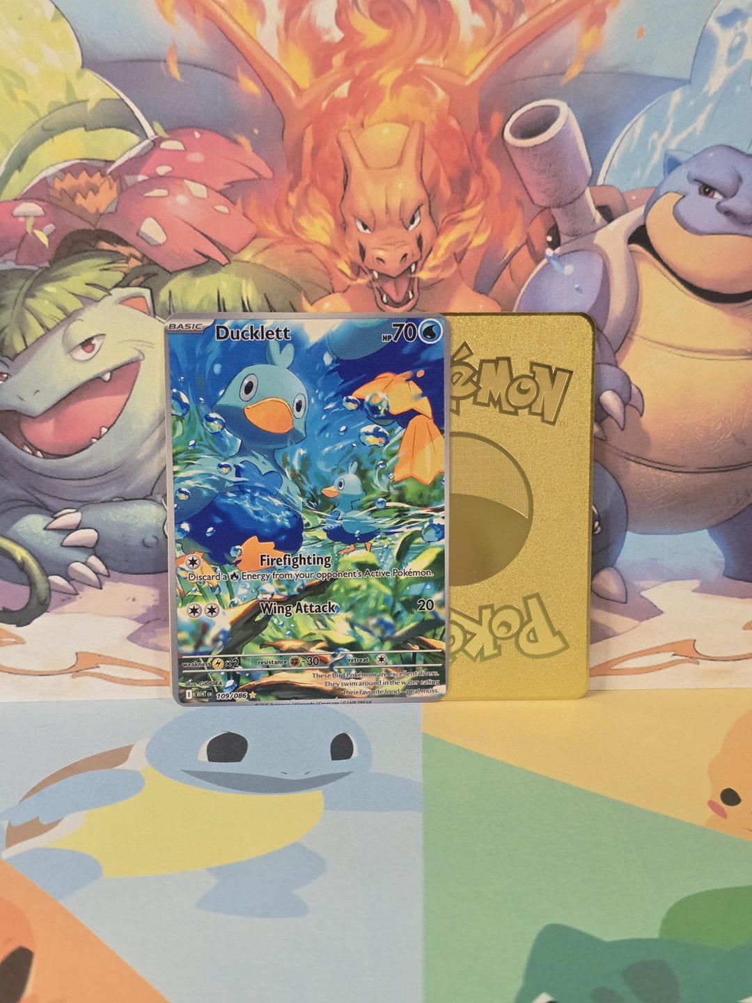 Ducklett White Flare IR Full Art Gold Metal Pokemon Card - Etsy