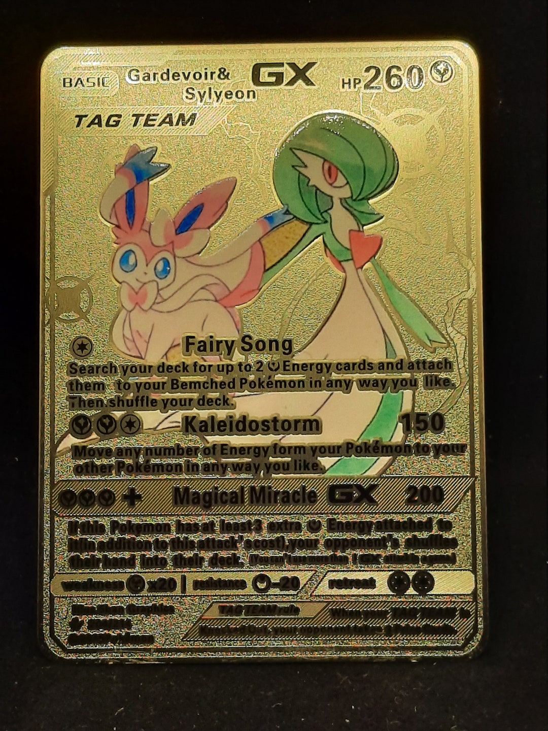 Gardevoir & Sylveon GX Gold Metal Pokemon Card - Etsy