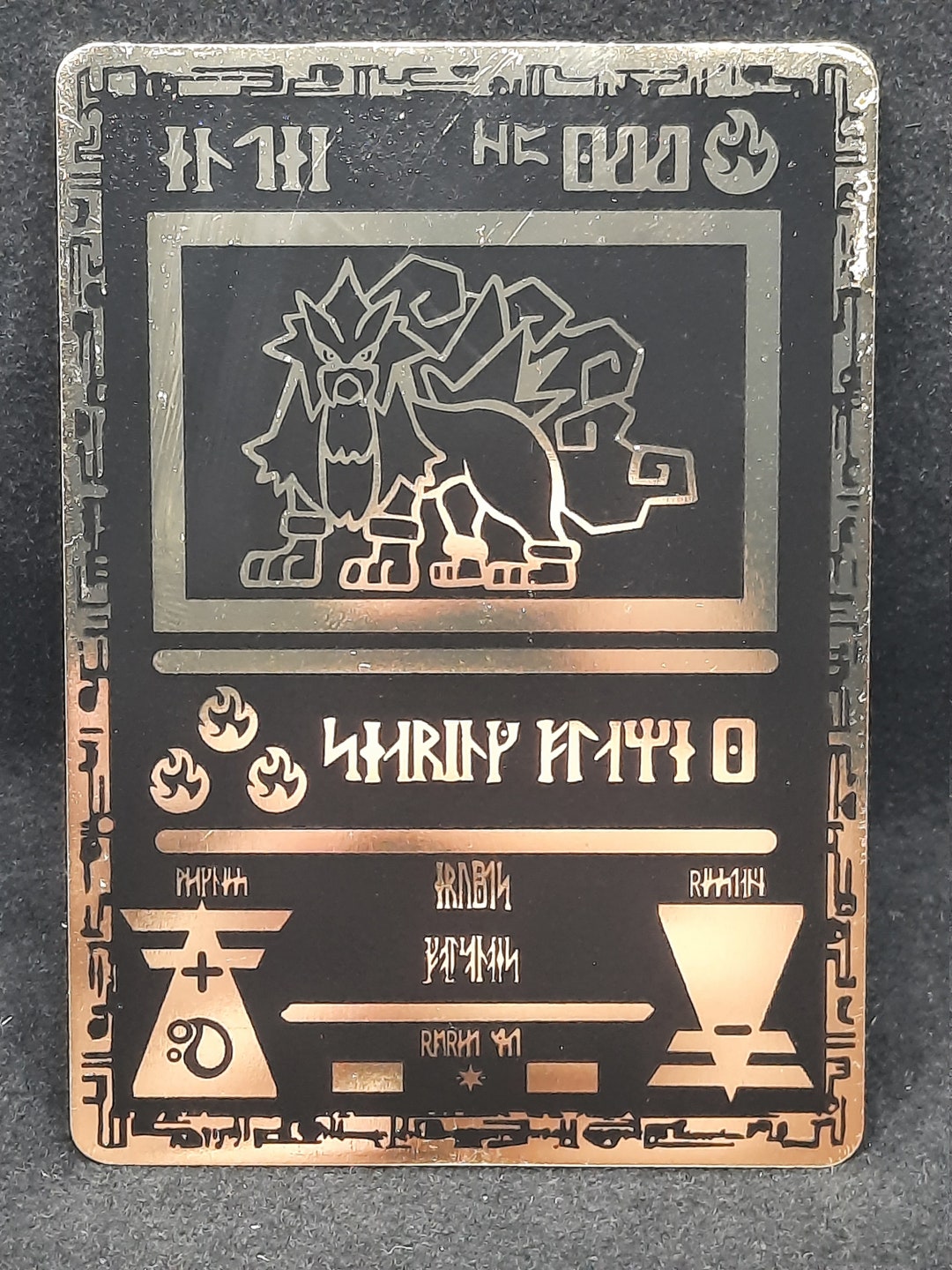 Ancient Entei Black Gold Metal Pokemon Card - Etsy
