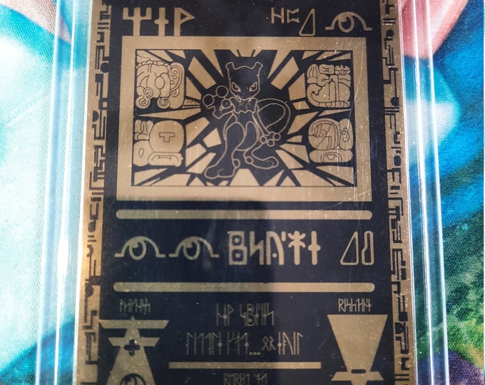 Ancient Mewtwo Black Gold Metal Pokemon Card - Etsy