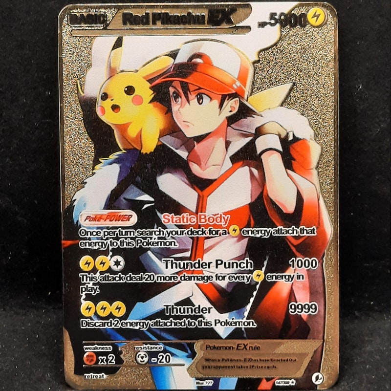Pikachu Gold Metal Cards - Etsy