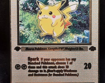 Cosplay Pikachu Super Mario Gold Metal Pokemon Card | Etsy