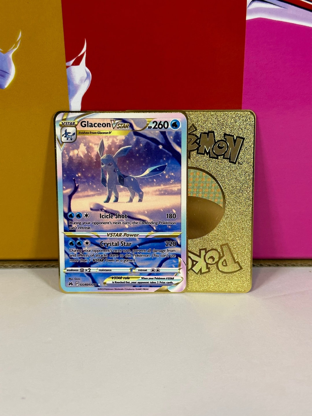 Glaceon Vstar Galarian Gallery Gold Metal Pokemon Card - Etsy