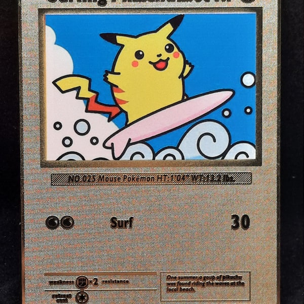 Gold Pikachu Card - Etsy