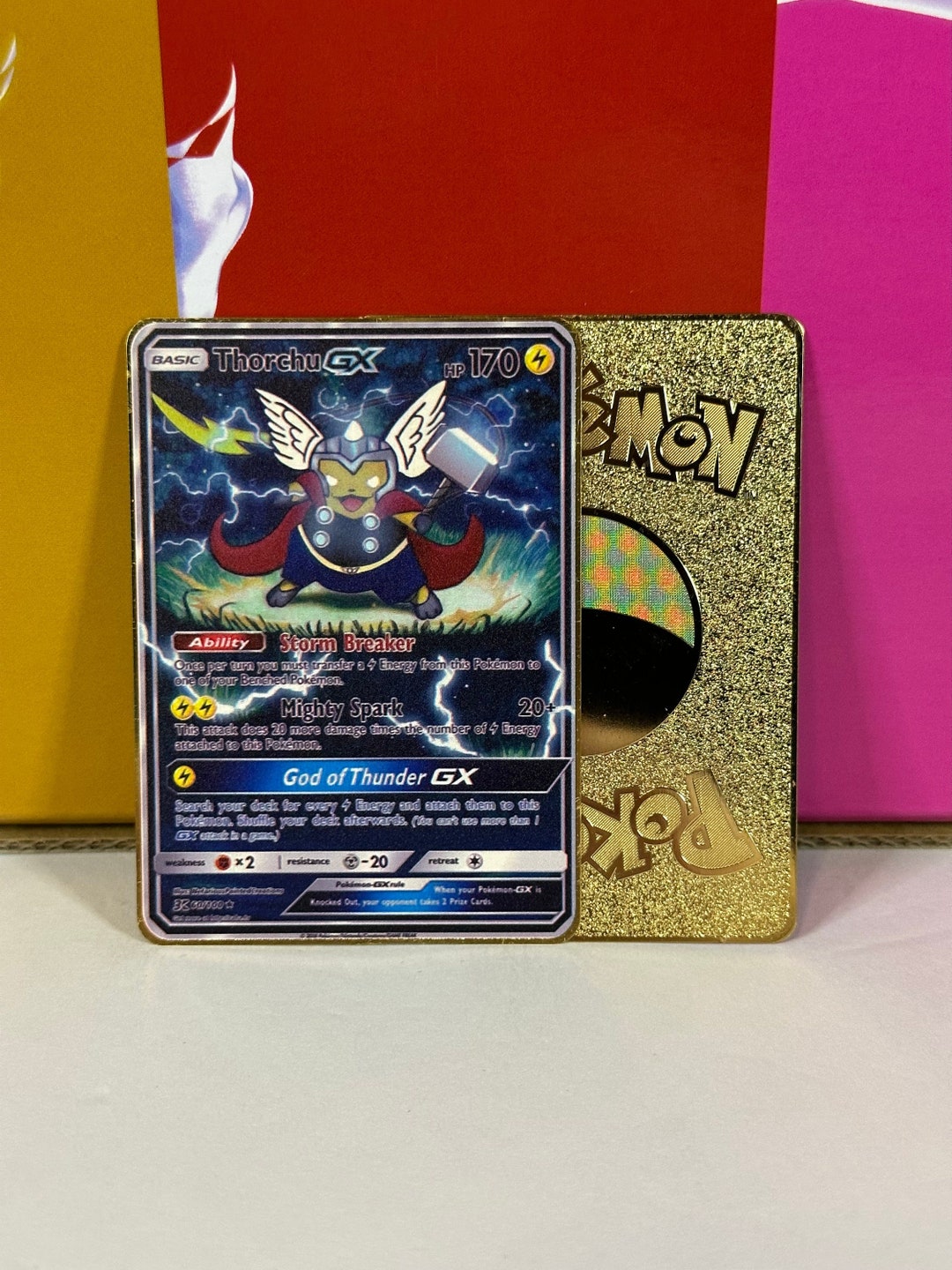 Thorchu GX Thor Pikachu Gold Metal Pokemon Card - Etsy