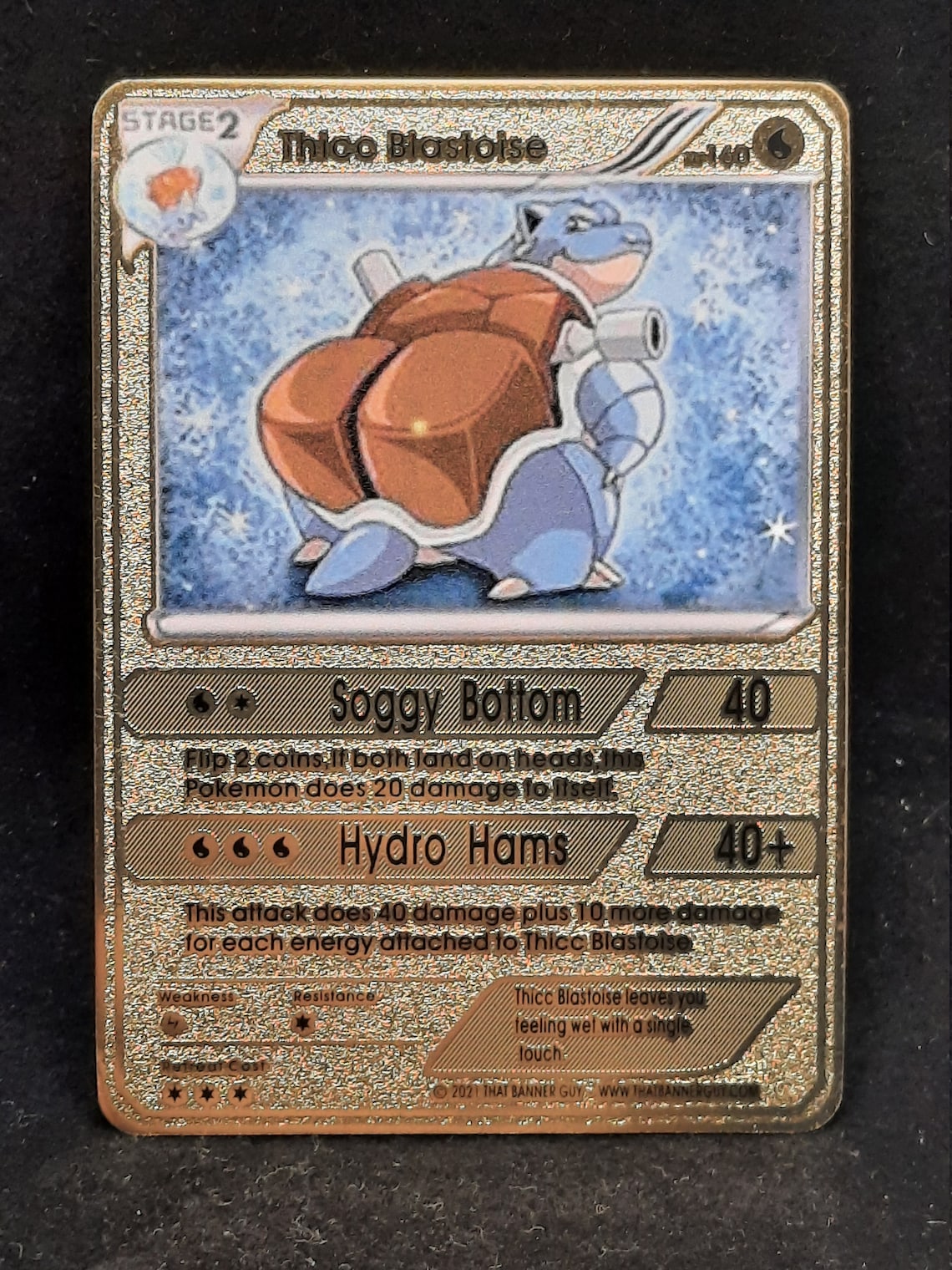 Thicc Blastoise Funny Gold Metal Pokemon Card - Etsy