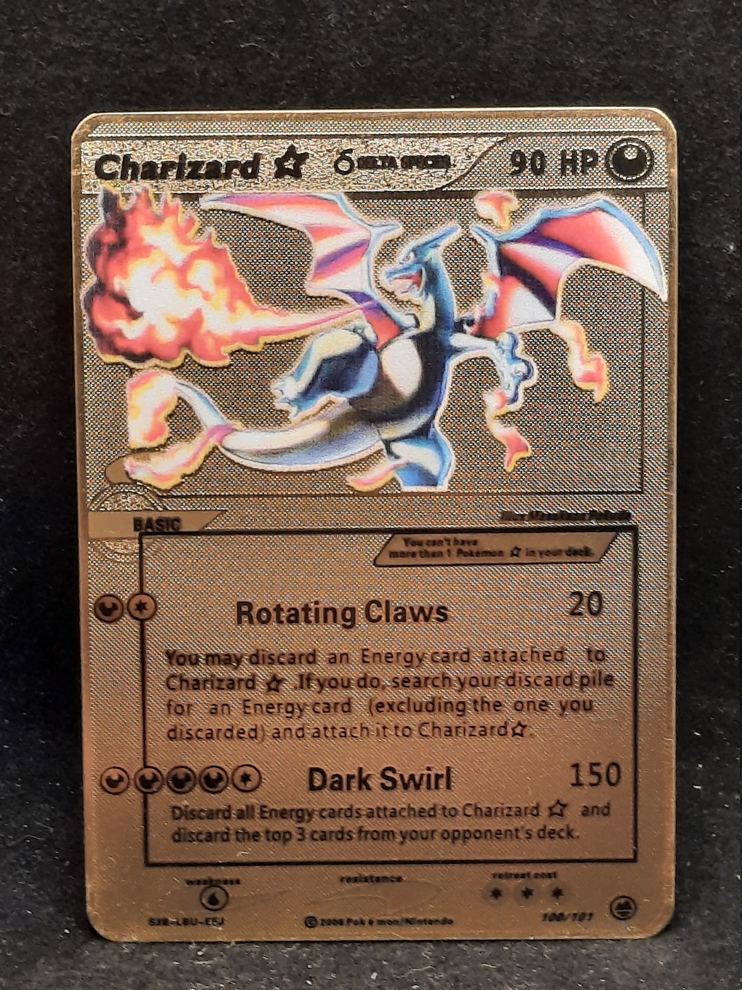 Charizard Star Gold Metal Pokemon Card - Etsy