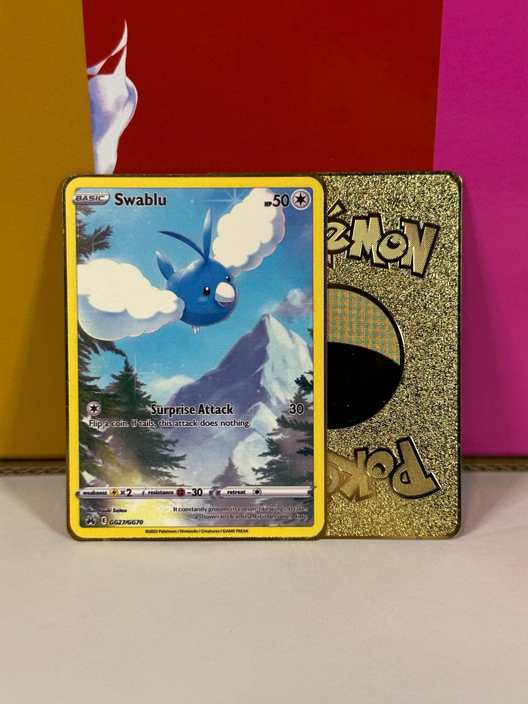 Swablu Galarian Gallery Gold Metal Pokemon Card - Etsy