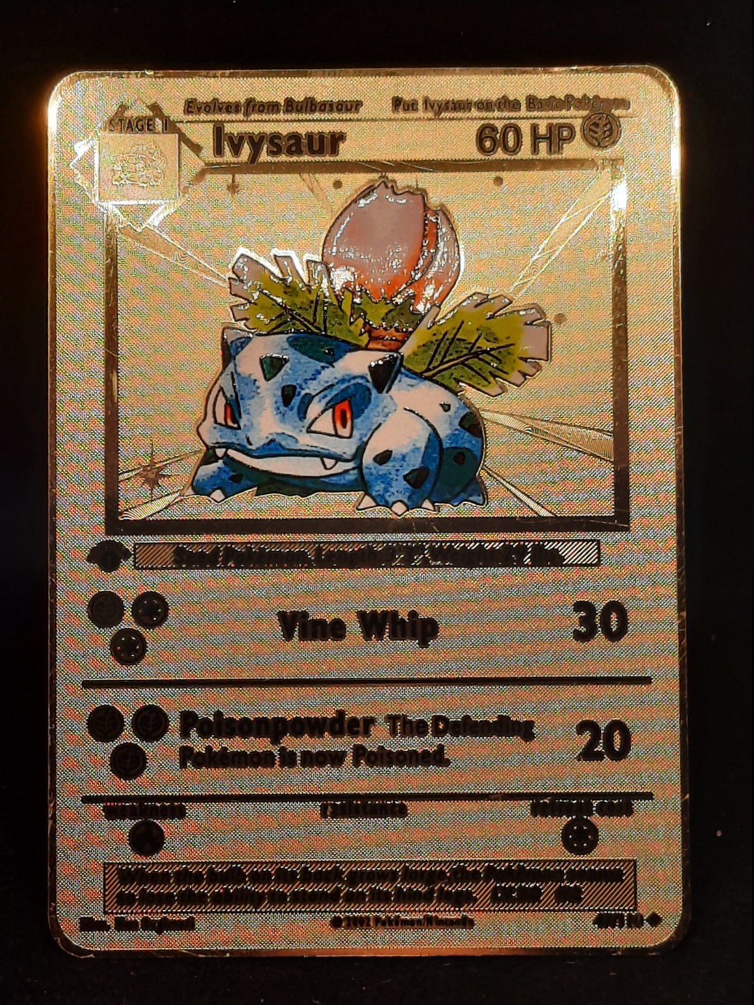 Ivysaur Base Set Gold Metal Pokemon Card - Etsy