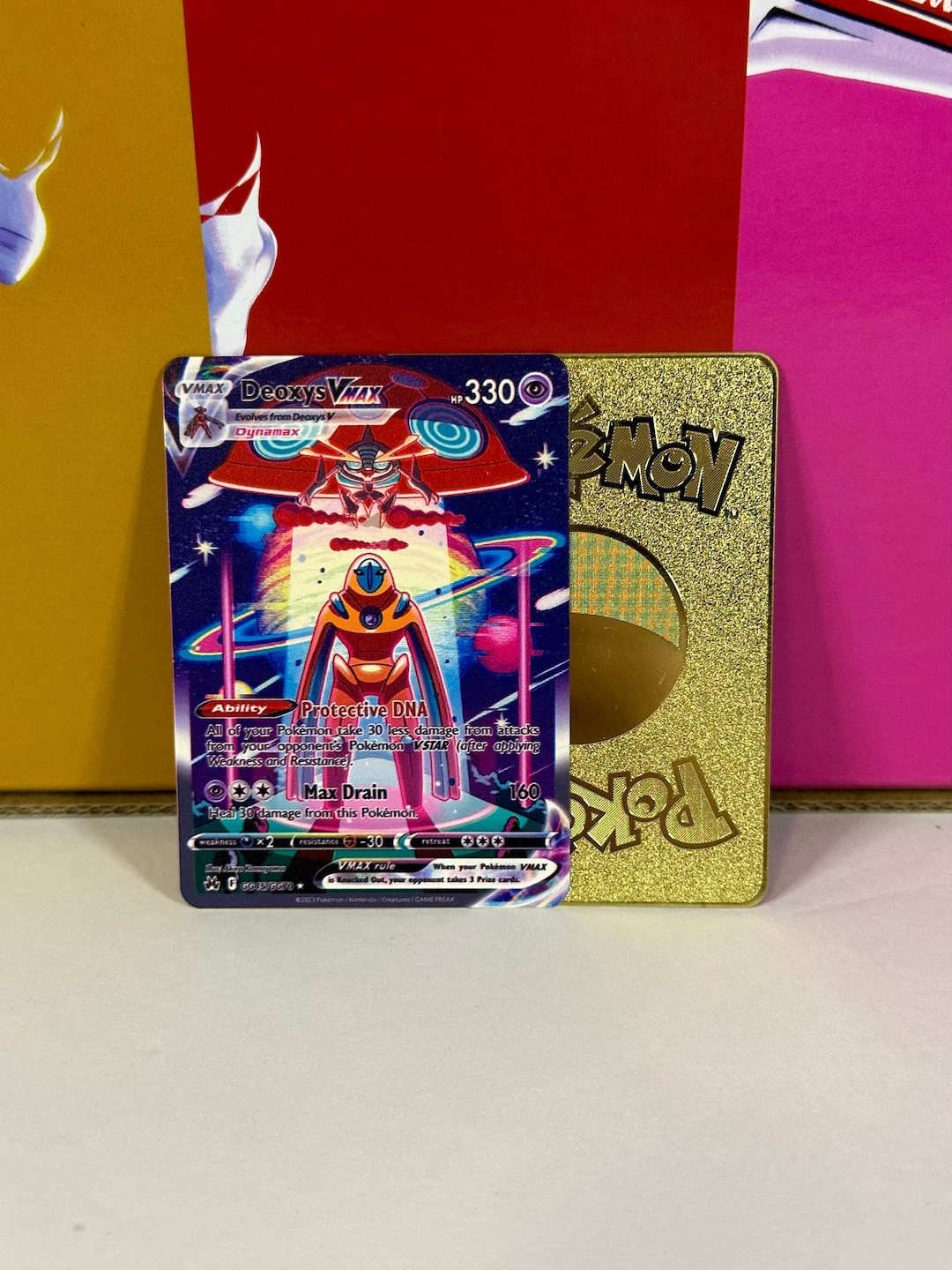 Deoxys VMAX Galarian Gallery Gold Metal Pokemon Card - Etsy