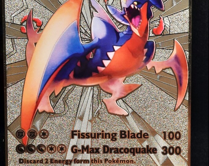 Mega Garchomp VMAX Gold Metal Pokemon Card - Etsy