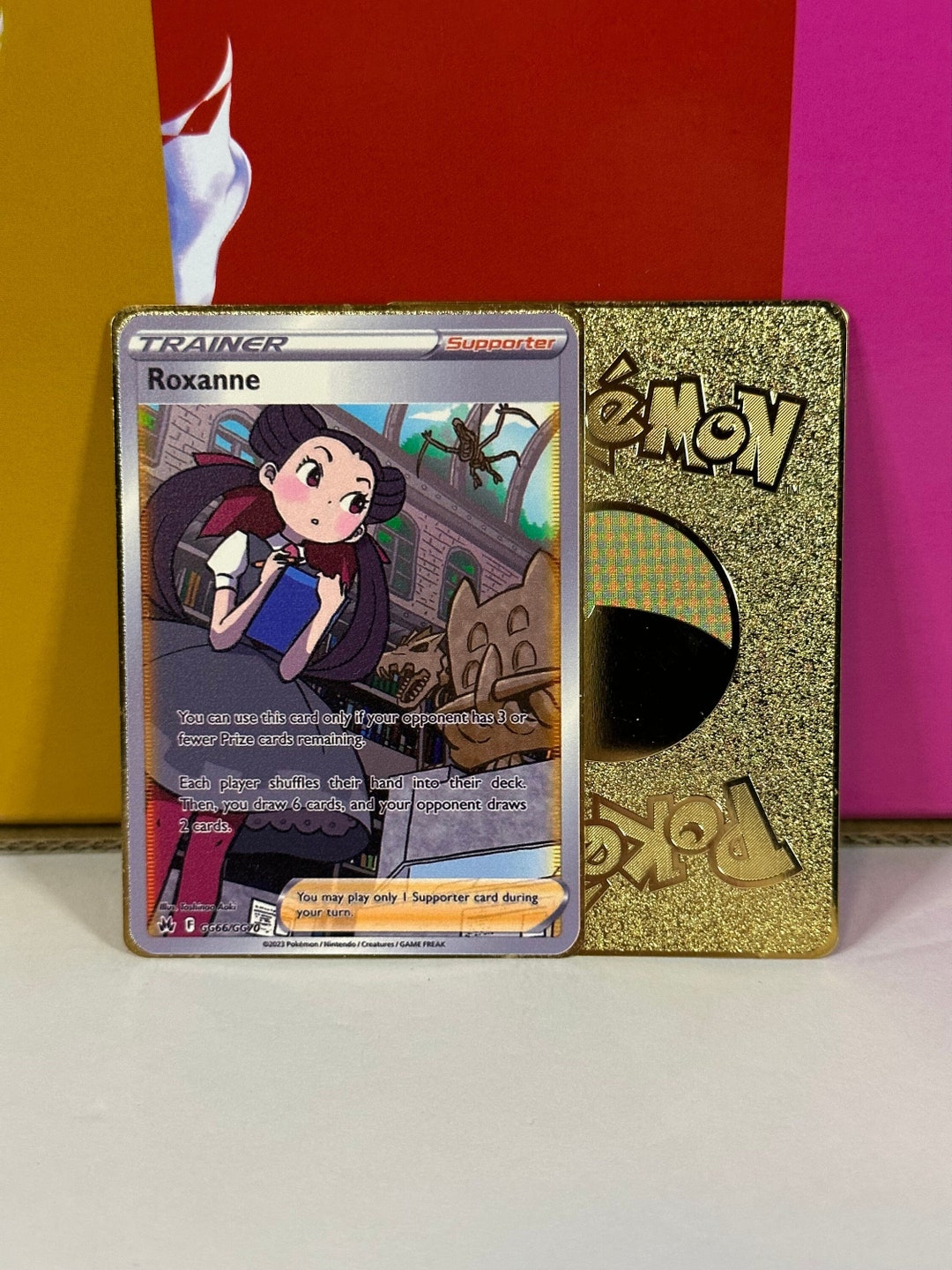 Roxanne Galarian Gallery Gold Metal Pokemon Card - Etsy