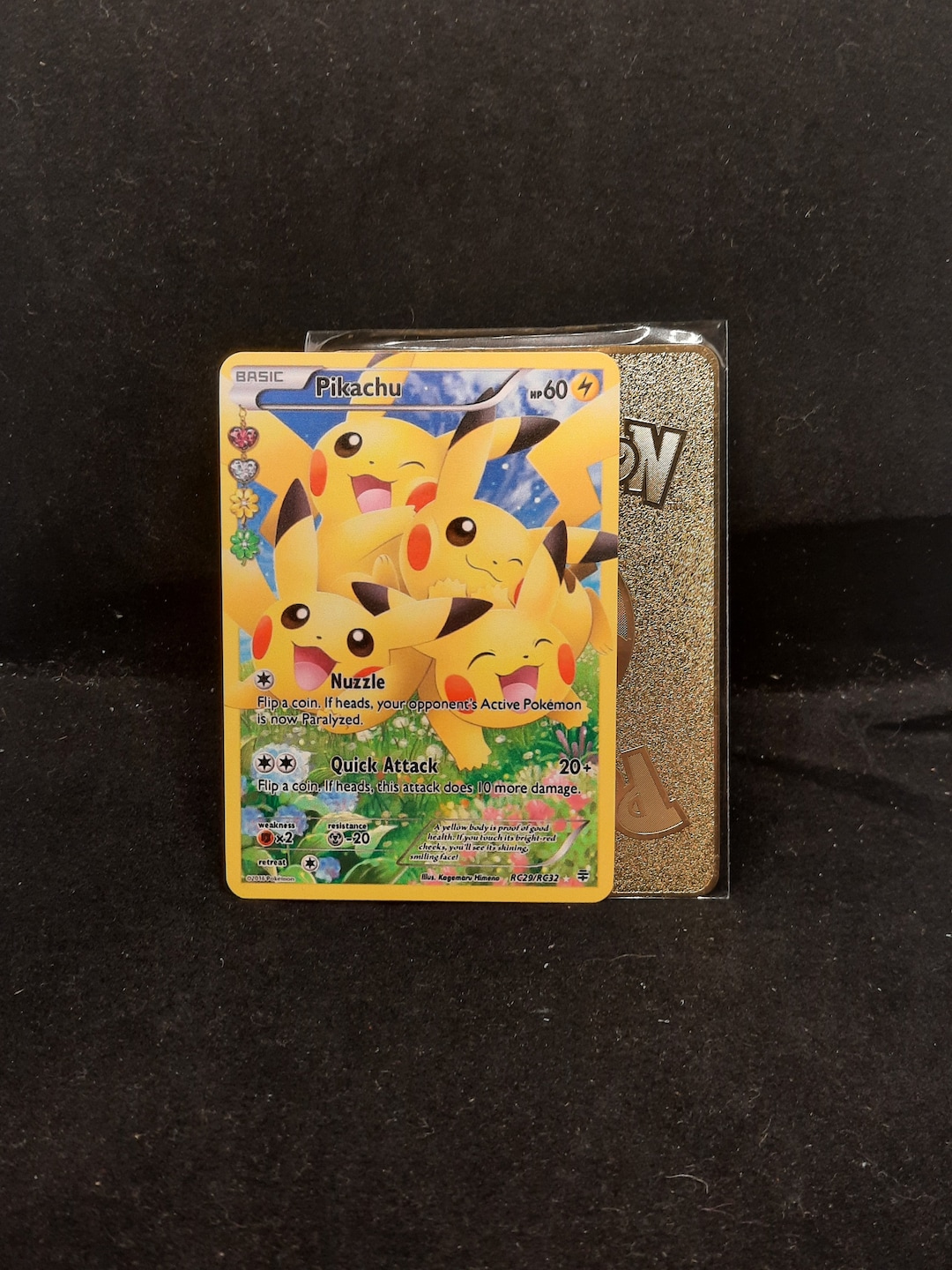 Pikachu Radiant Collection Full Art Gold Metal Pokemon Card - Etsy