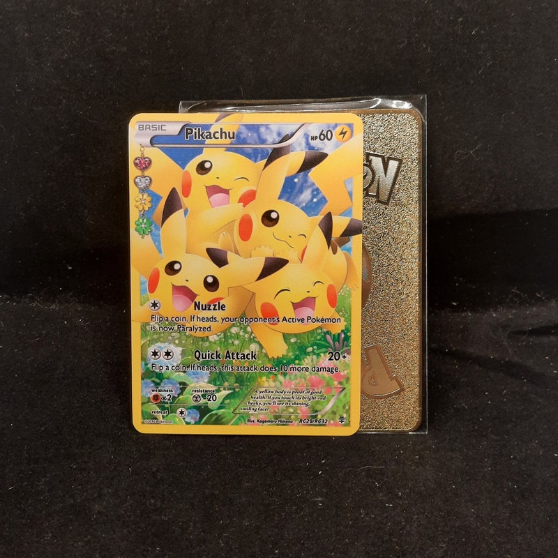 Pikachu Gold Metal Cards - Etsy