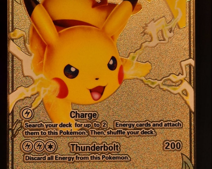 Pikachu V Gold Metal Pokemon Card - Etsy