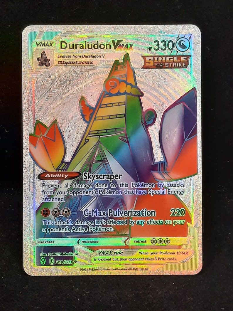 Duraludon VMAX Rainbow Shiny Holographic UV Printed Plastic Card - Etsy