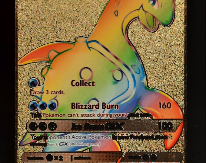 Lapras GX Rainbow Gold Metal Pokemon Card - Etsy