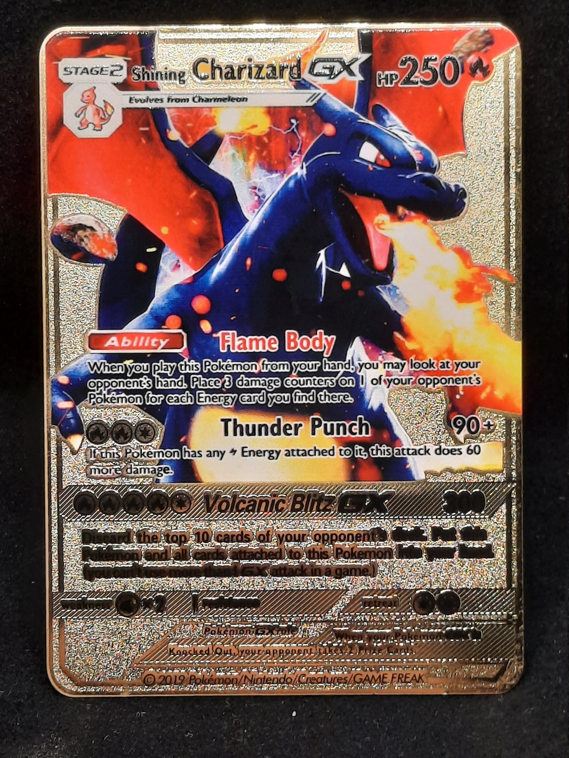 Shining Charizard GX Alt Art Gold Metal Pokemon Card - Etsy