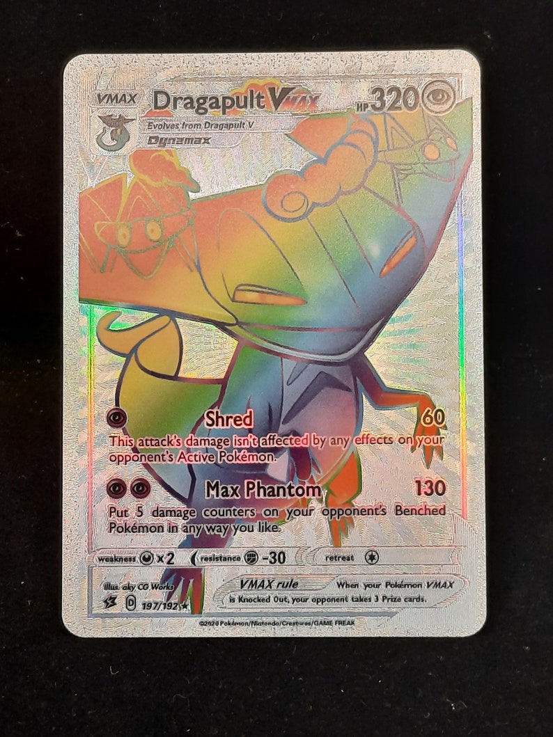 Dragapult VMAX Rainbow Shiny Holographic UV Printed Plastic | Etsy