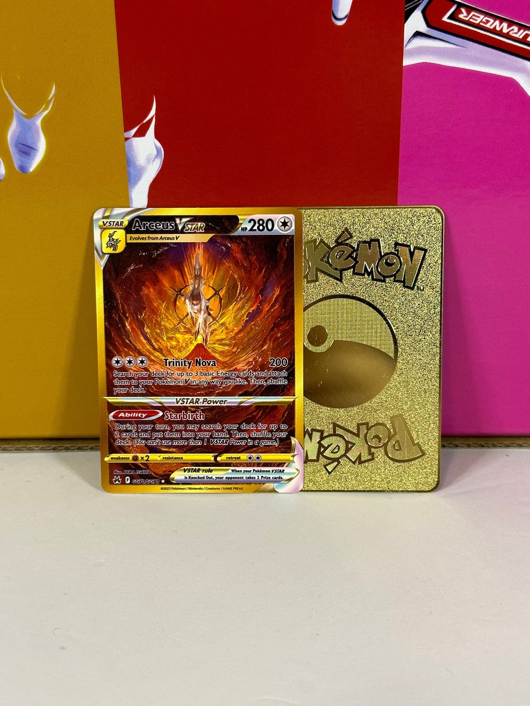 Arceus Vstar Galarian Gallery Gold Metal Pokemon Card - Etsy