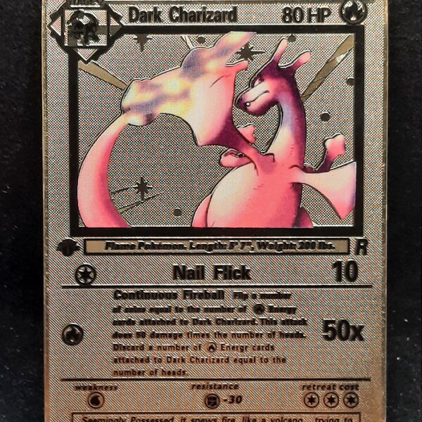 Dark Charizard Gold Card - Etsy