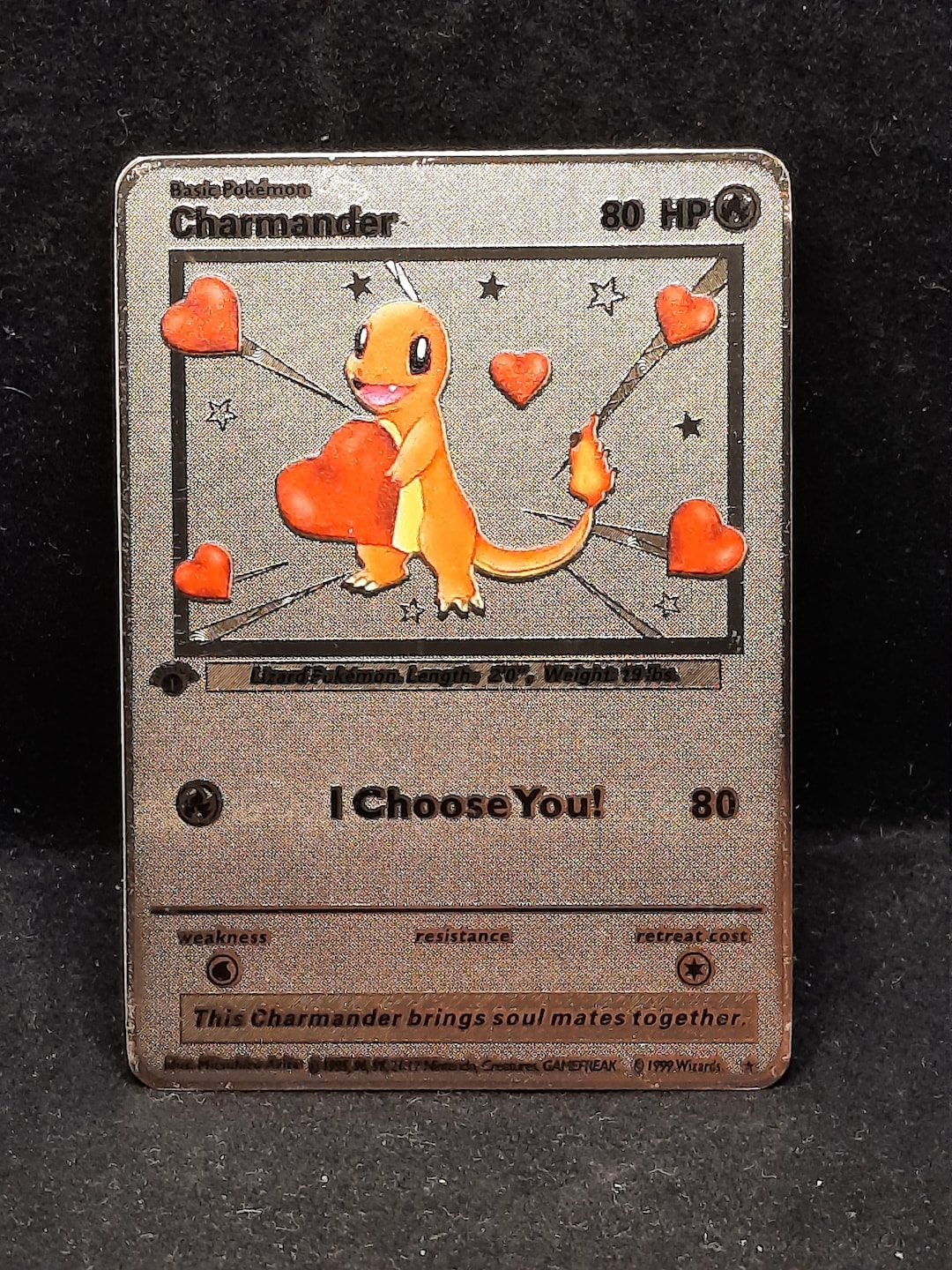 Charmander I Choose You 1 Gold Metal Pokemon Card - Etsy