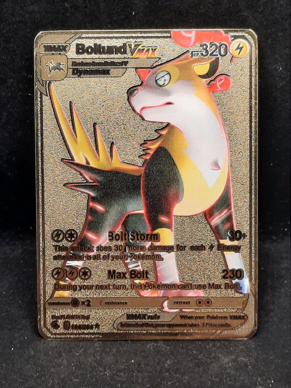 Boltund VMAX Gold Metal Pokemon Card | Etsy