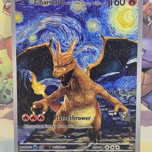 Charizard With the Starry Night Gold Metal Pokemon Card Van Gogh - Etsy