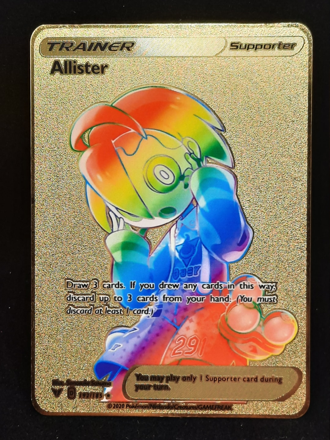 Allister Rainbow Gold Metal Pokemon Card - Etsy