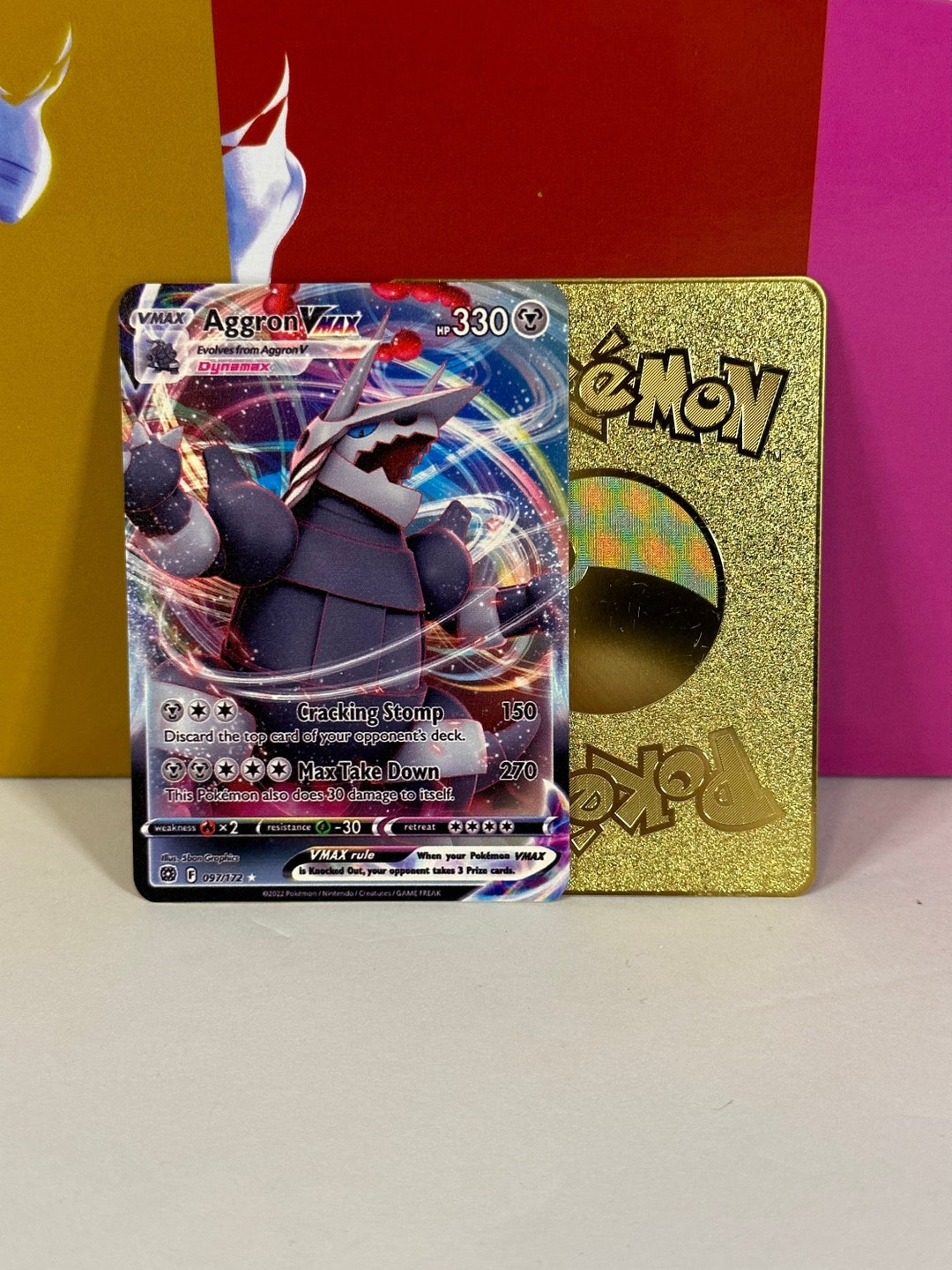 Aggron VMAX Gold Metal Pokemon Card - Etsy