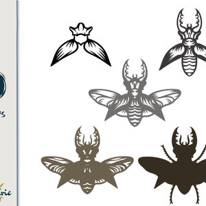 3D Stag Beetle Insect SVG Layered Cut File, Multilayer Scarab Beetle ...