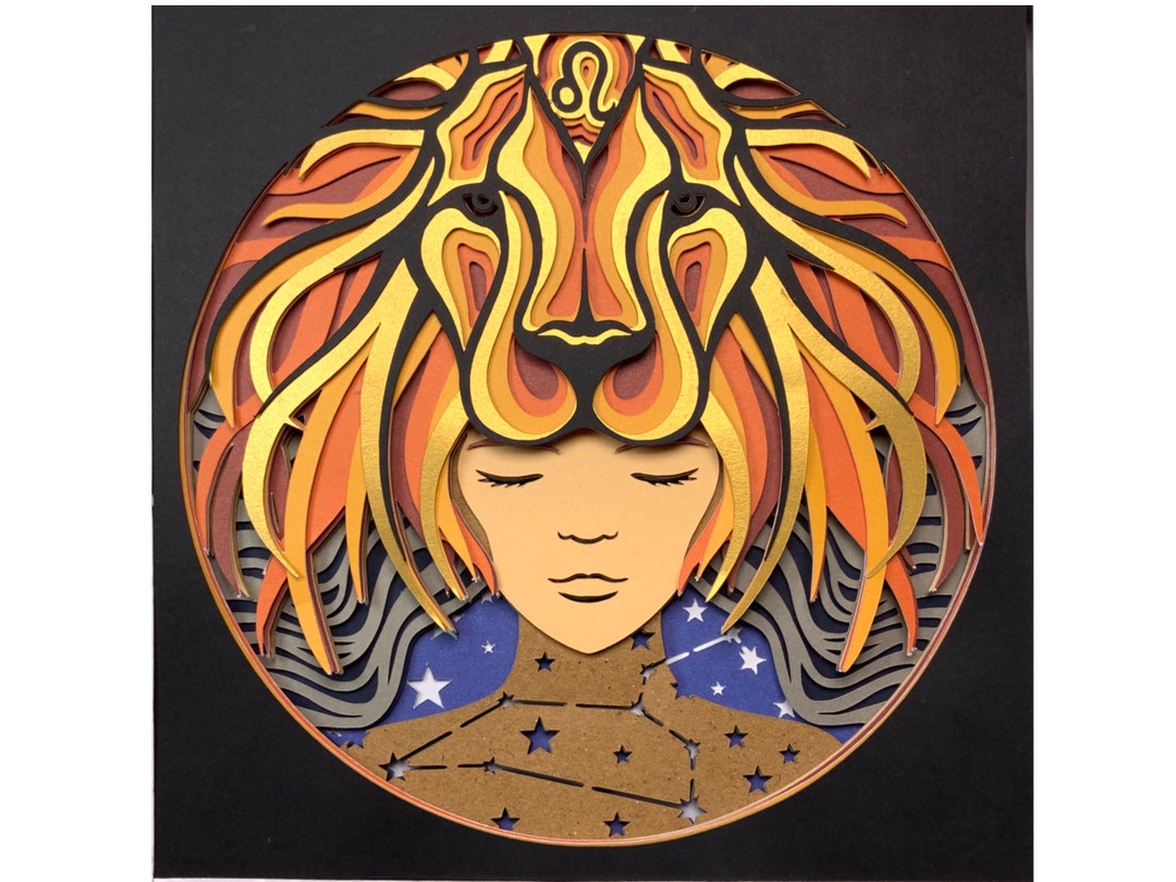 Zodiac Glowforge File INSTANT DOWNLOAD Leo Shadow Box - Etsy