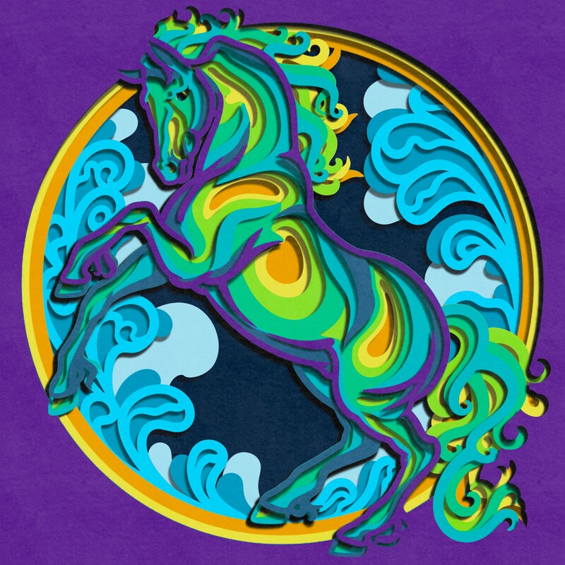 Mustang Mandala Svg - Etsy