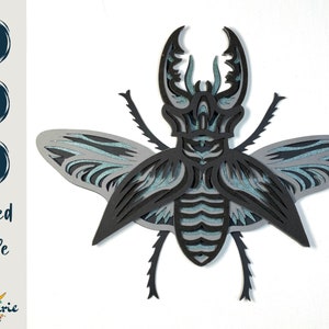 3D Stag Beetle Insect SVG Layered Cut File Multilayer Scarab - Etsy