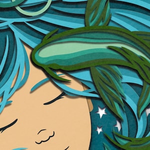 3D Pisces Zodiac Star Sign SVG Layered Cut File, Multilayer Fish ...