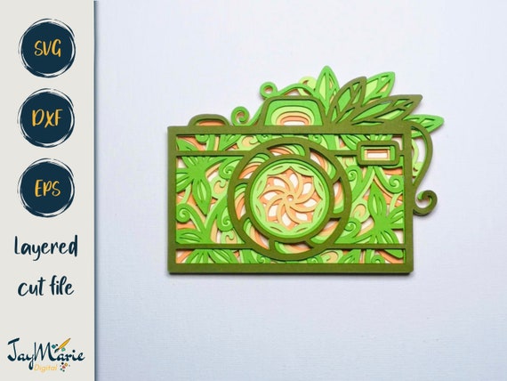 3D Retro Camera Mandala SVG Layered Cut File for Cricut | Etsy