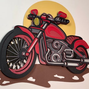 3D Vintage Motorcycle SVG Layered Cut File for a Biker. Multilayer ...